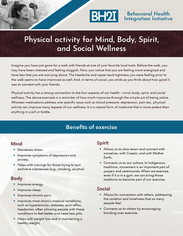 Physical activity for Mind, Body, Spirit, and Social Wellness ...